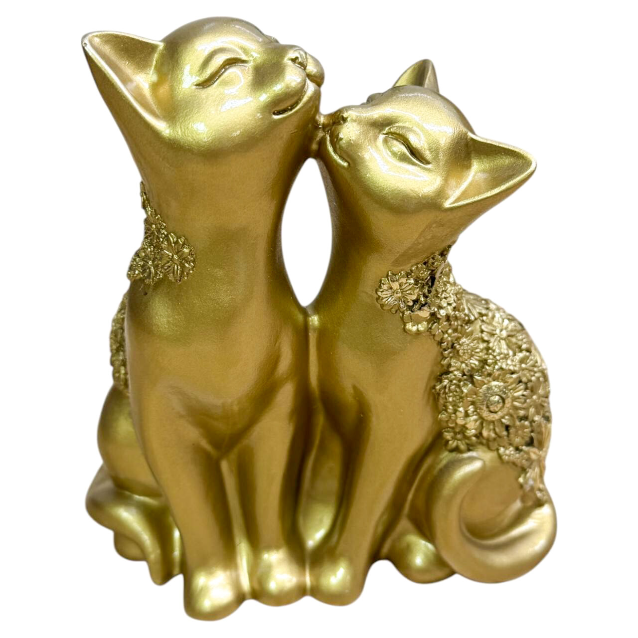 Фигура декоративная Кот и кошка (светлое золото) 8*12,5*14см KSMR-713867/D141