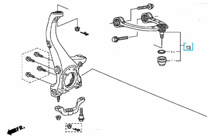 Комп. рычага, лев. передн. верхн; Артикул Honda: 51460SJA013 (Оригинал)