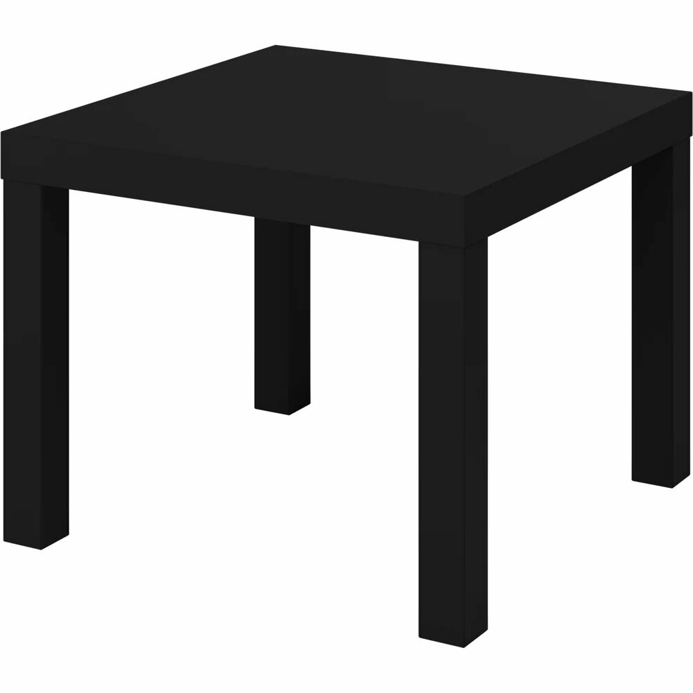 Журнальный, придиванный стол стим Лайк 55x55 см, черный, белый