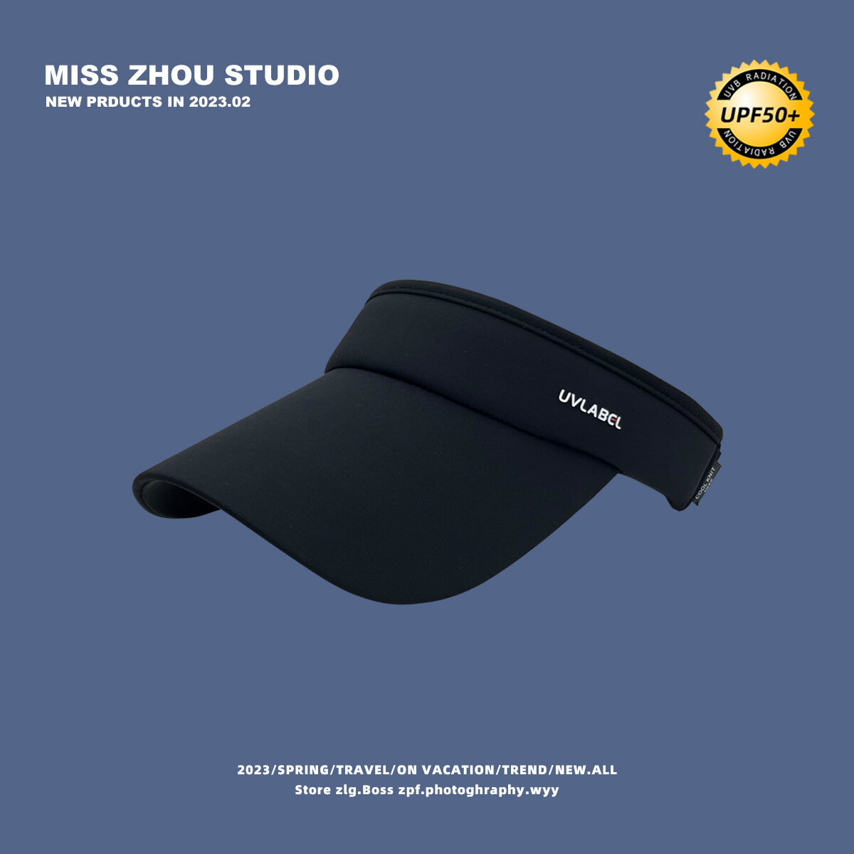 Шляпа "Японская УФ", женская, летняя, спортивная, без верха, черный цвет