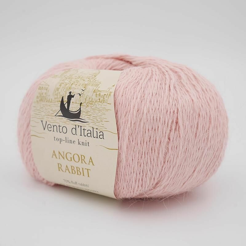 Пряжа Vento d'Italia Angora Rabbit-400 277 (5 мотков по 50г/400м) розовый лепесток
