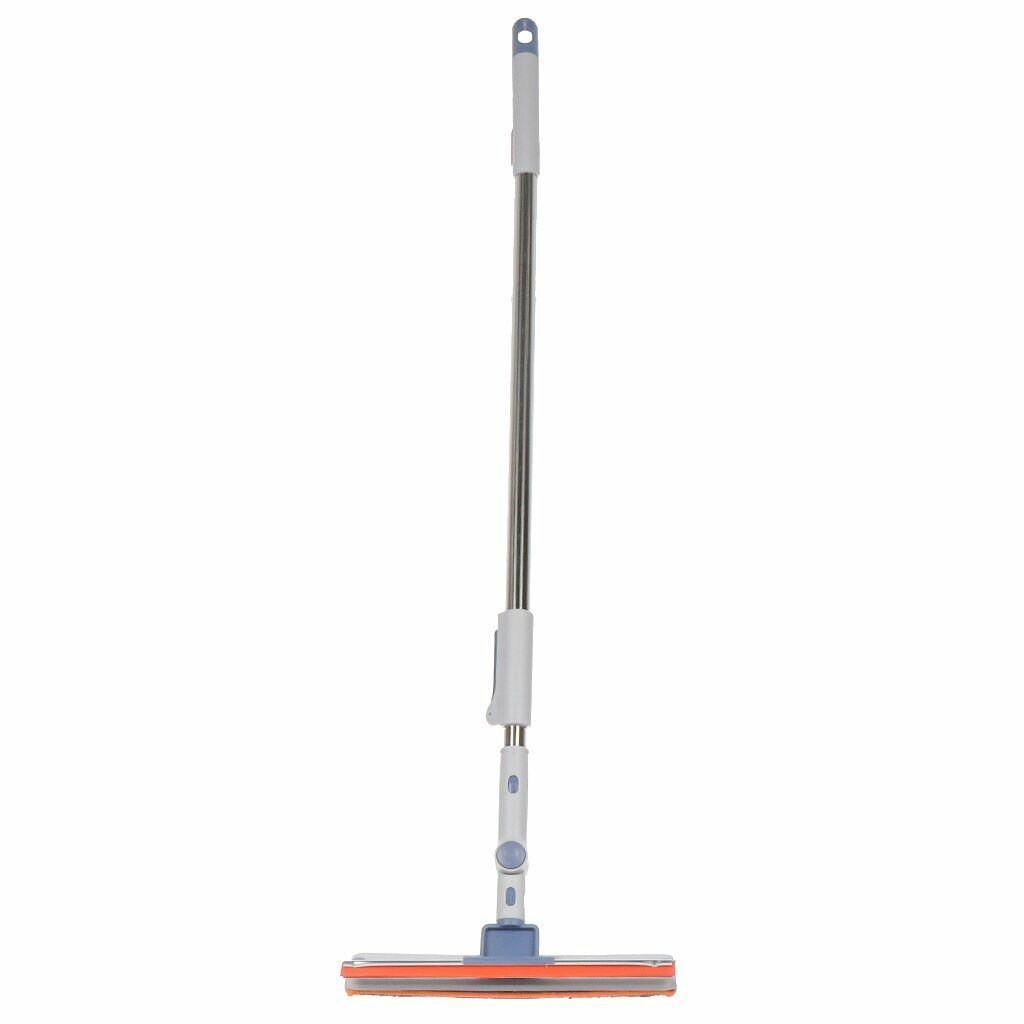 Швабра плоская, микрофибра, резина, 148х30 см, серая, телескопическая ручка, серая, для окон, Марья Искусница, Y6-10767