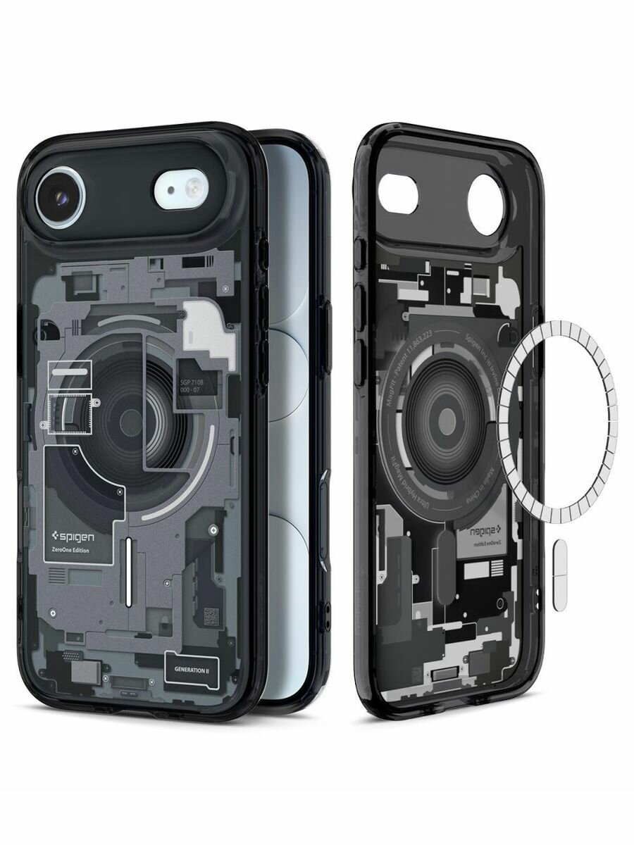 Чехол на iPhone 17 Air / Айфон 17 Аир , Spigen Ultra Hybrid Magsafe Zero One (ACS10320), противоударный, бортики для защиты камеры и дисплея