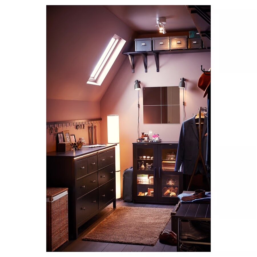 Комод Лузалес HEMNES, массив дерева, 8 ящиков, черный, 160х49х95 см — фото 1