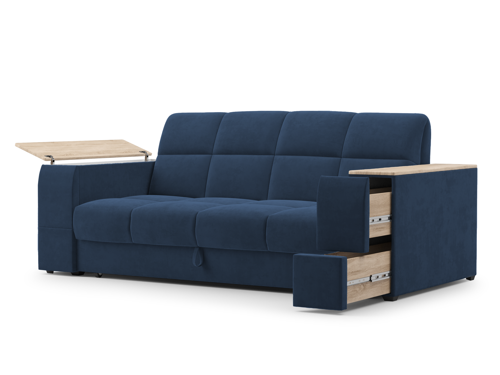 Диван-кровать Флай, аккордеон, подлокотники короб+ящики, 160*200 с ортопедическим основанием, съемный чехол, велюр.