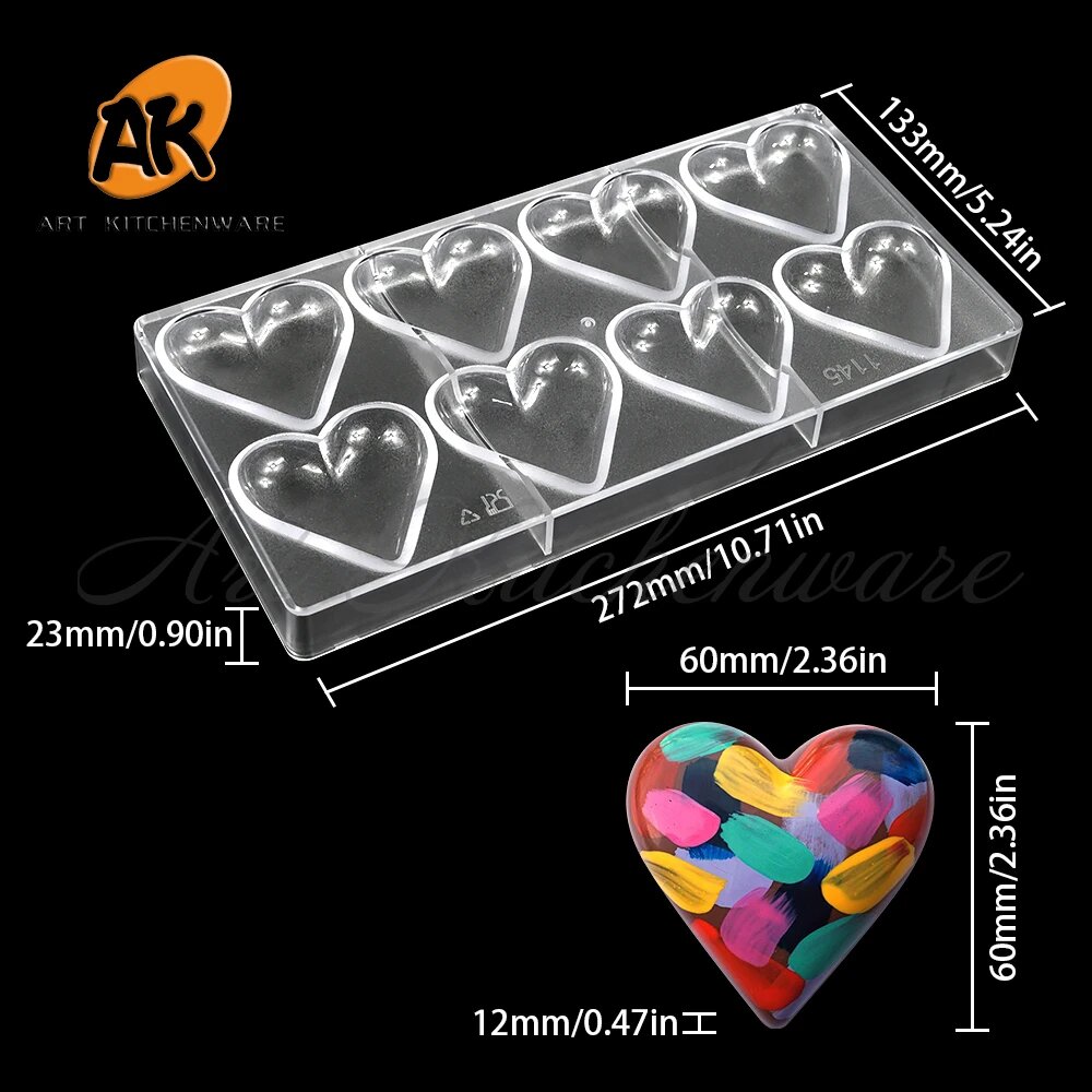 Формы для шоколада сердечки из поликарбоната