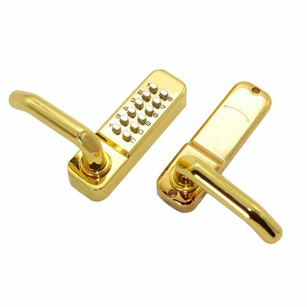 Кодовый дверной замок JINGHE MECH-2009A GOLD механический, беспроводной, врезной/ Толщина двери: 30-60 мм