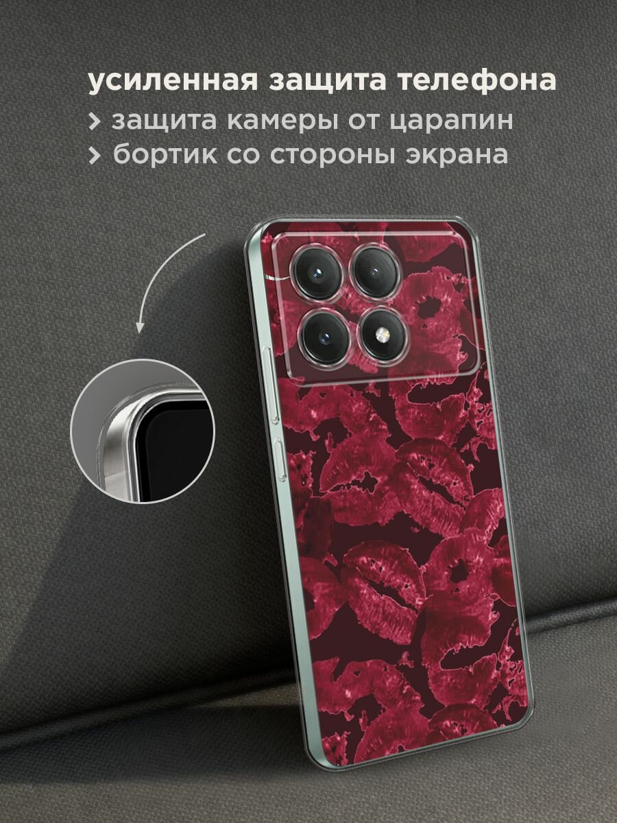 Чехол на Xiaomi Poco X6 PRO 5G / Поко X6 Про 5G с принтом Помада паттерн 1 — фото 1