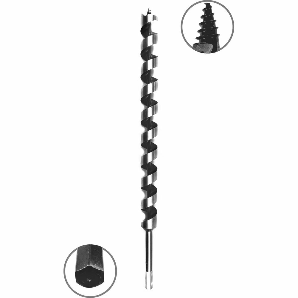 VIRA Сверло по дереву винтовое HEX 28x460 мм 552049