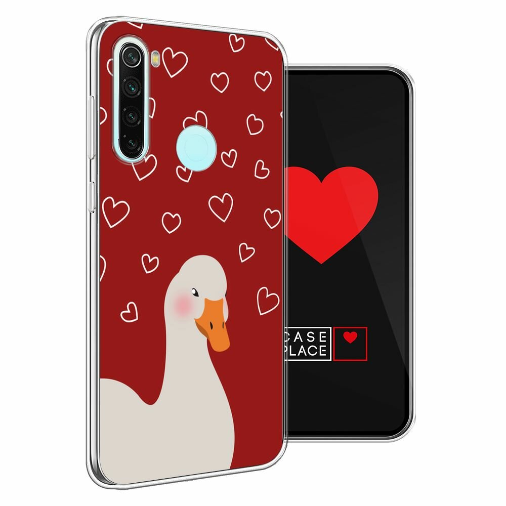 Чехол на Xiaomi Redmi Note 8 / Сяоми Редми Нот 8 с принтом "Влюблённый гусь 1 - 14 февраля" — фото 1