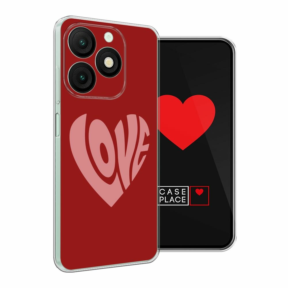 Чехол на Itel A50 / Ител А50 с принтом "Love heart 1 - 14 февраля" — фото 1