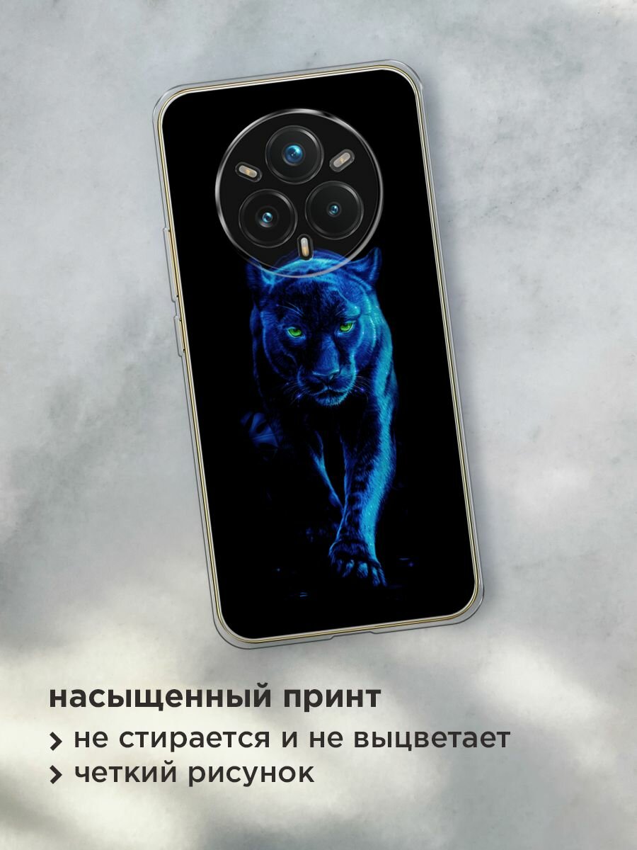 Чехол на Realme 14 Pro+ / Реалми 14 Про+ с принтом "Пантера в лунном свете" — фото 1