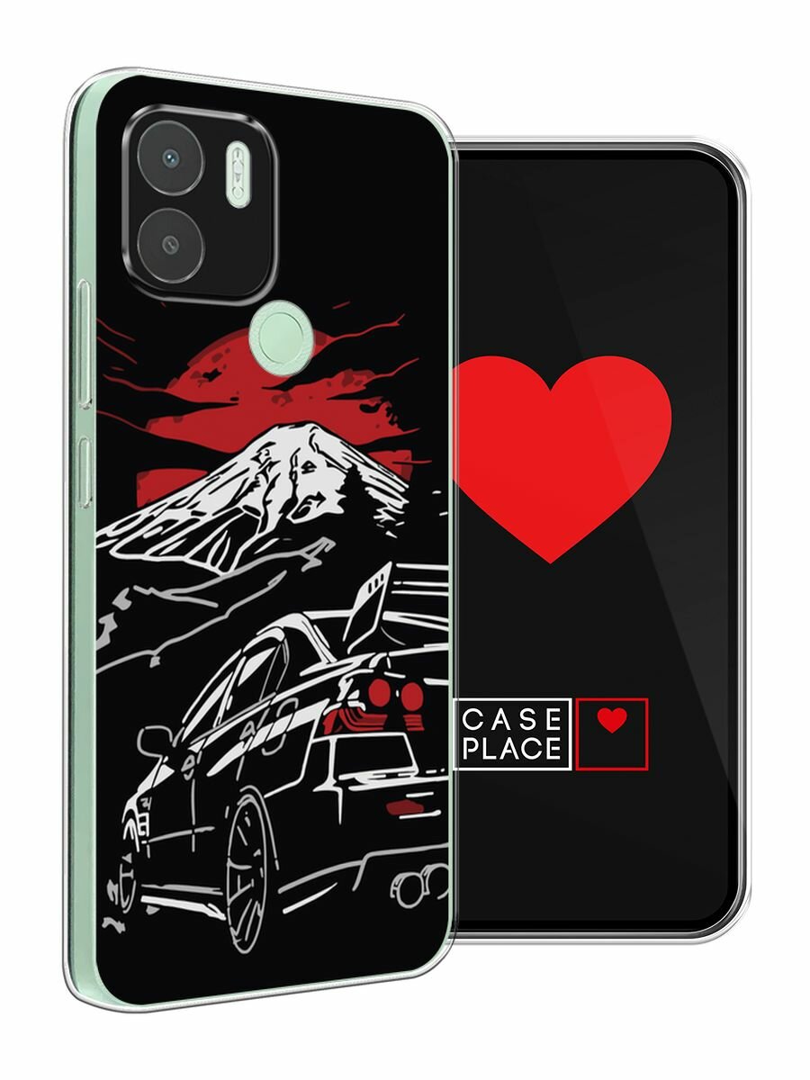 Чехол на Xiaomi Redmi A1+/Redmi A2+/Poco C51/C50 / Редми A1+ с принтом "Машина в горах JDM" — фото 1