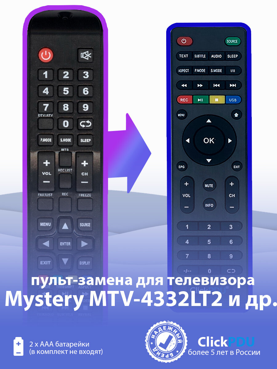 Пульт для телевизора Mystery MTV-4332LT2