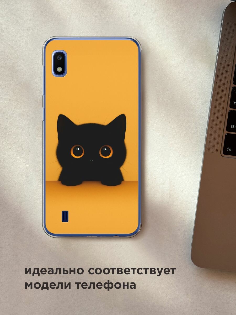 Чехол на Samsung Galaxy A10 / Самсунг Галакси А10 с принтом "Контрастный котик" — фото 1