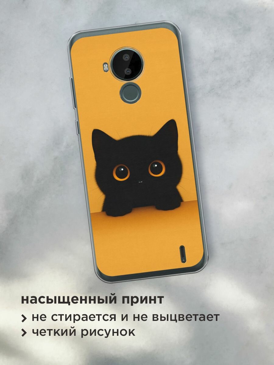 Чехол на Nokia C30 / Нокия C30 с принтом "Контрастный котик" — фото 1