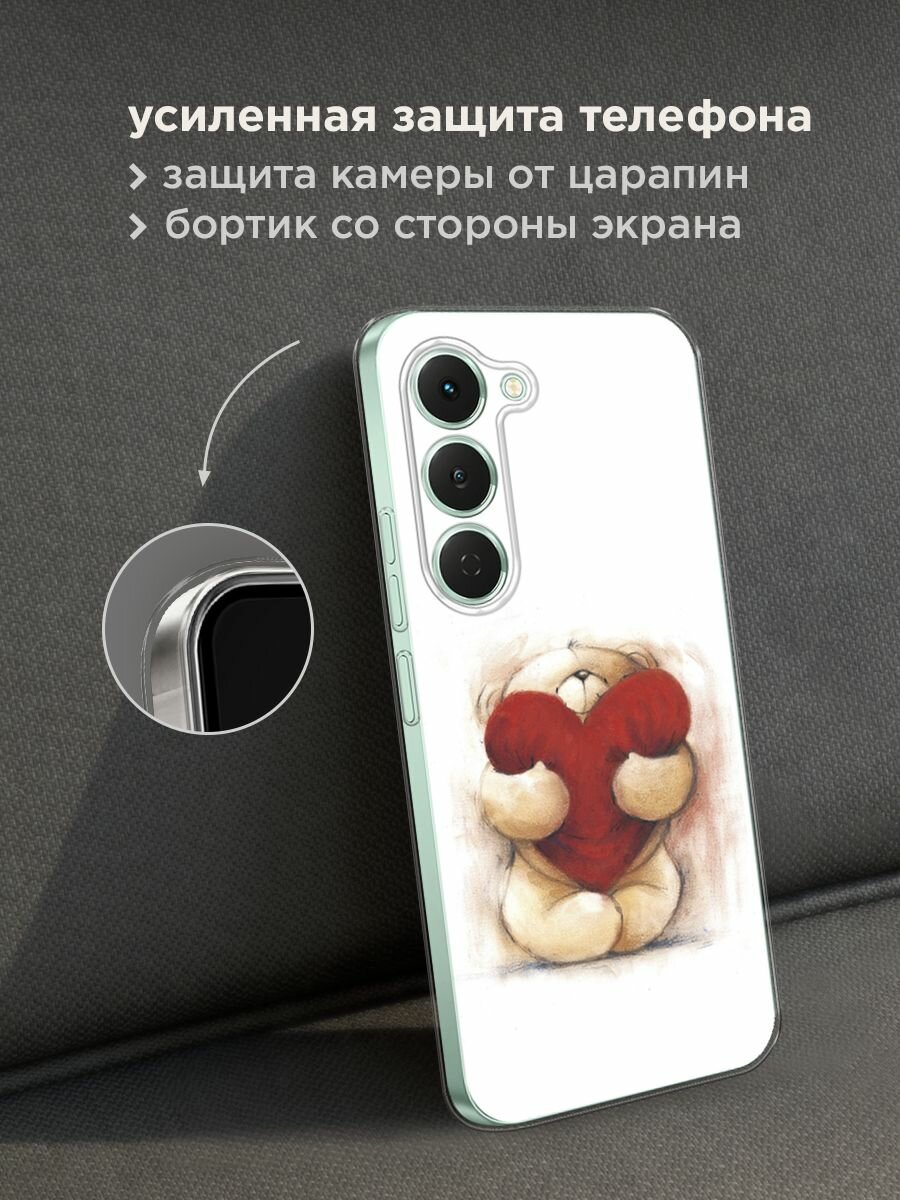 Чехол на Tecno Spark 40 Pro / Текно Спарк 40 Про с принтом "Мишка с сердцем 1" — фото 1