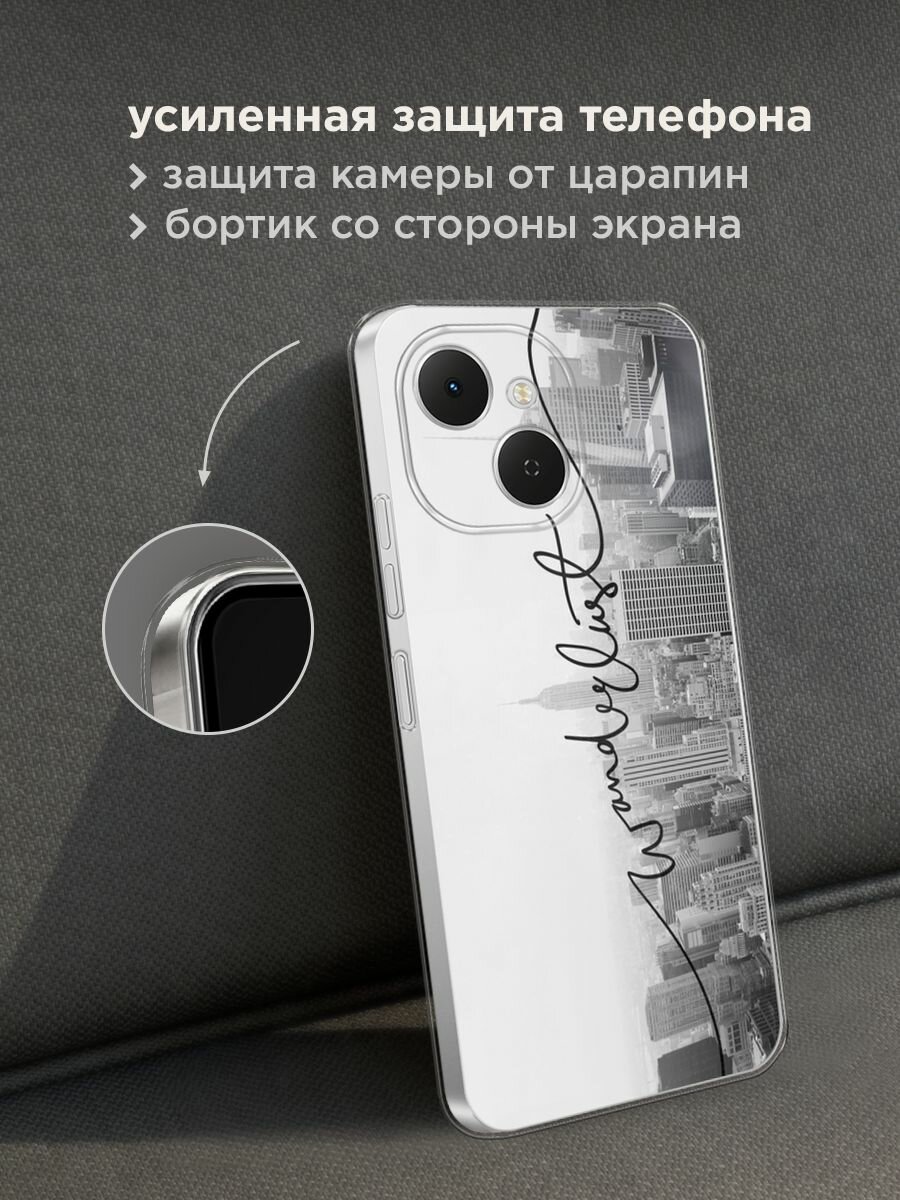 Чехол на Tecno Spark 40C / Текно Спарк 40C с принтом "Черно город" — фото 1