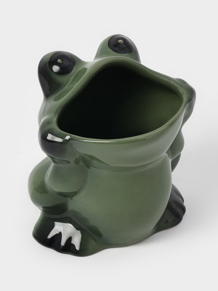 Стакан под зубную щетку "Лягушка", фарфор, для ванной комнаты