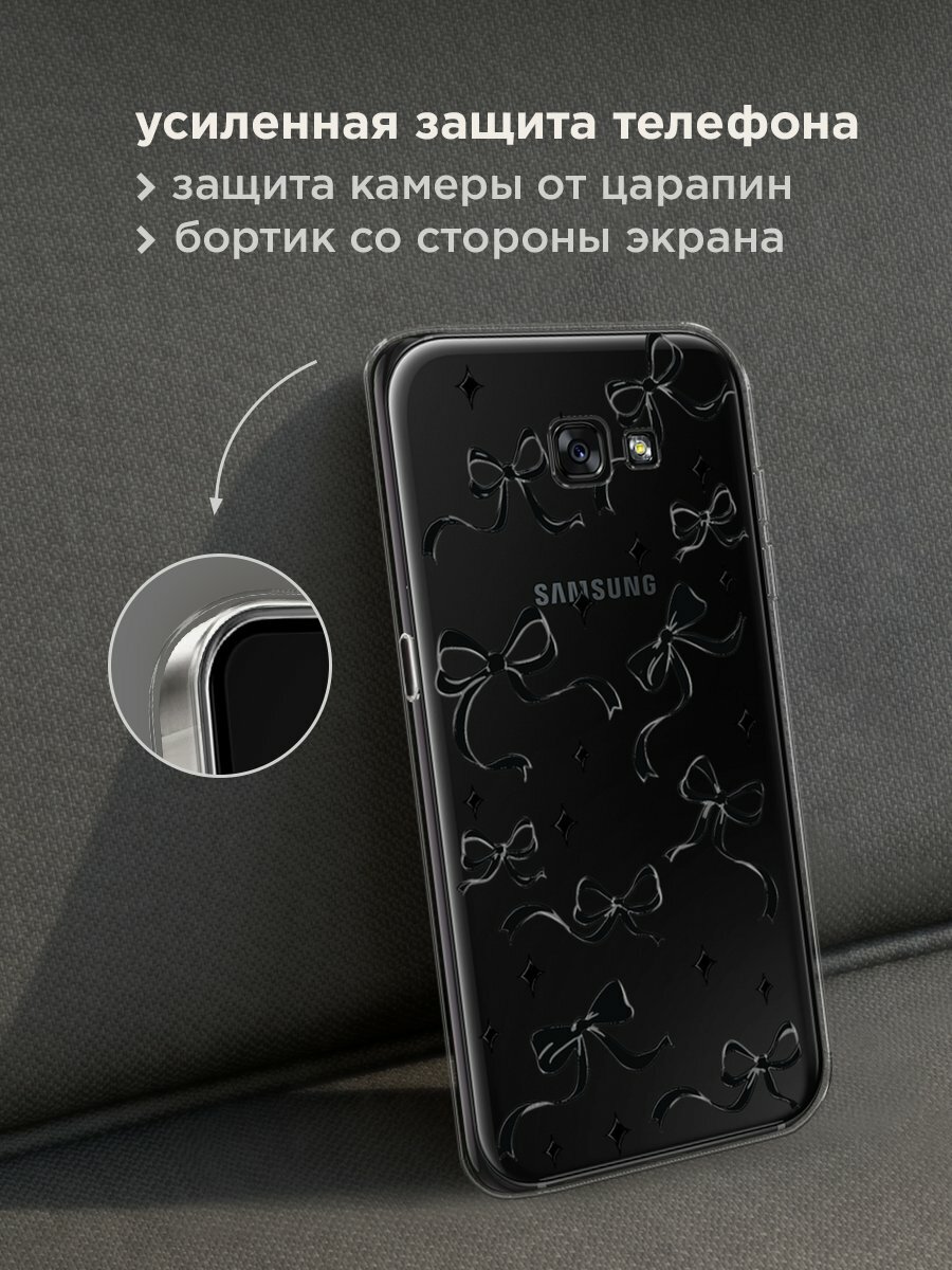 Чехол на Samsung Galaxy A7 2017 / Самсунг Галакси А7 2017 с принтом "Милые чёрные бантики 4" — фото 1