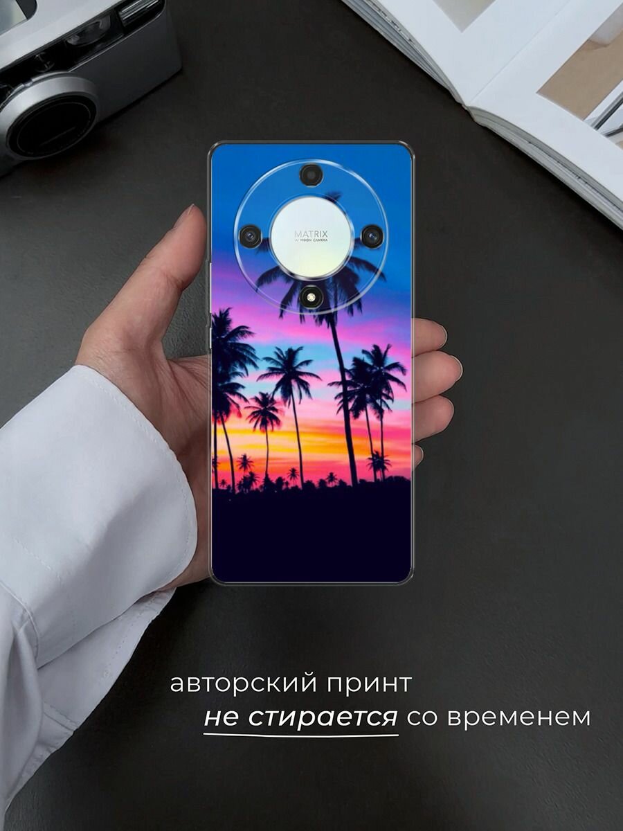Силиконовый чехол на Honor X9A / Хонор X9A с принтом "Закат 5" — фото 1