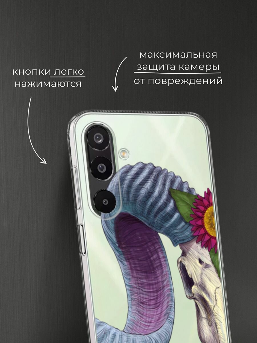 Чехол на Samsung Galaxy M16 / Самсунг Галакси М16 с принтом "Мифический череп", прозрачный — фото 1