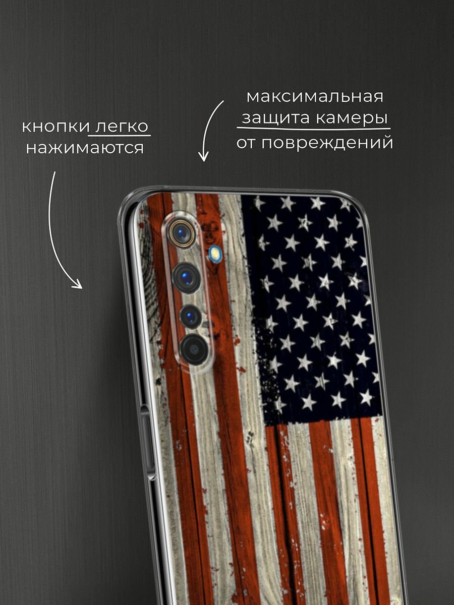 Силиконовый чехол на Realme 6 Pro / Реалми 6 Про с принтом "США" — фото 1