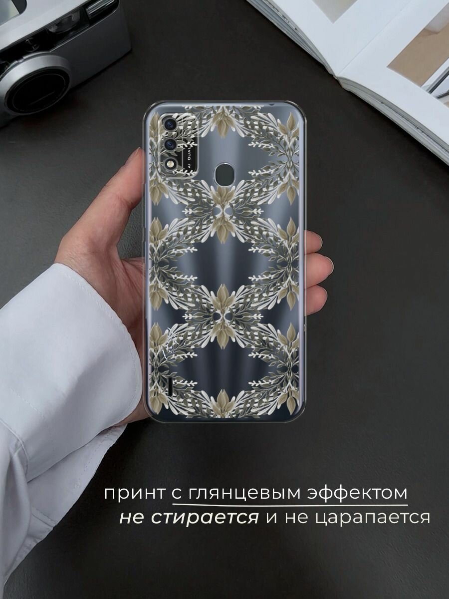 Чехол на Itel A48 / Ител А48 с принтом "Калейдоскоп цветов" — фото 1