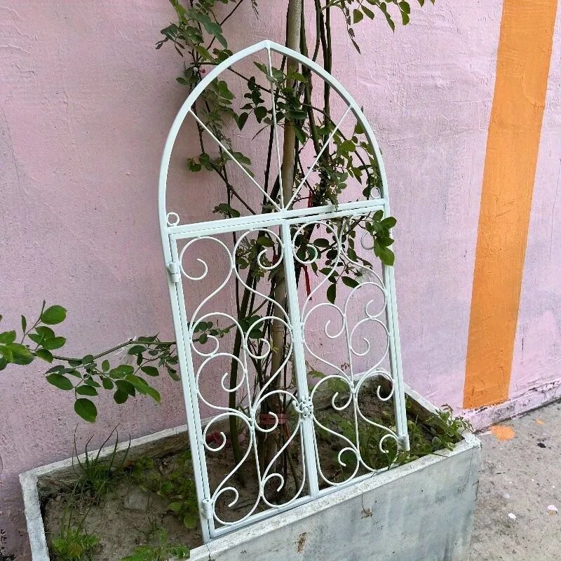Фальш-окно декоративное, чугунное, белое, 86x54 см — фото 1