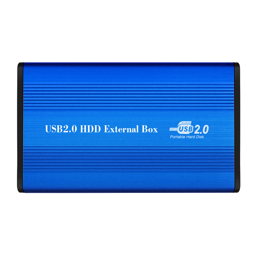 Корпус для жесткого диска USB2.0 to IDE 2.5 дюймов, портативный бокс для HDD, корпус из алюминиевого сплава, синий цвет, интерфейс USB2.0 to IDE, чипсет M110E, скорость передачи 480Mbps, размер изделия 12.5*7.5*1.3см, в комплект входят 1 корпус, 1