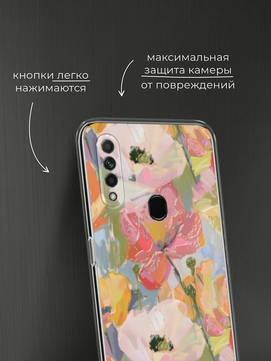 Чехол на Oppo A31 / Оппо А31 с принтом "Акварельные анемоны" — фото 1