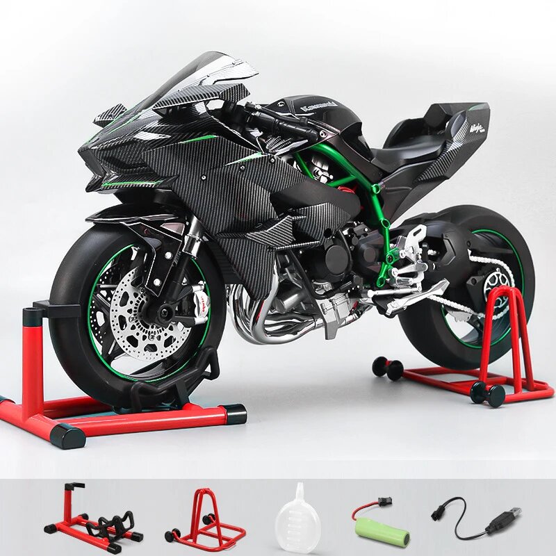 МаISTO Kawasaki H2R 1:6 металлическая модель мотоцикла Зеленый, Carbon No Box
