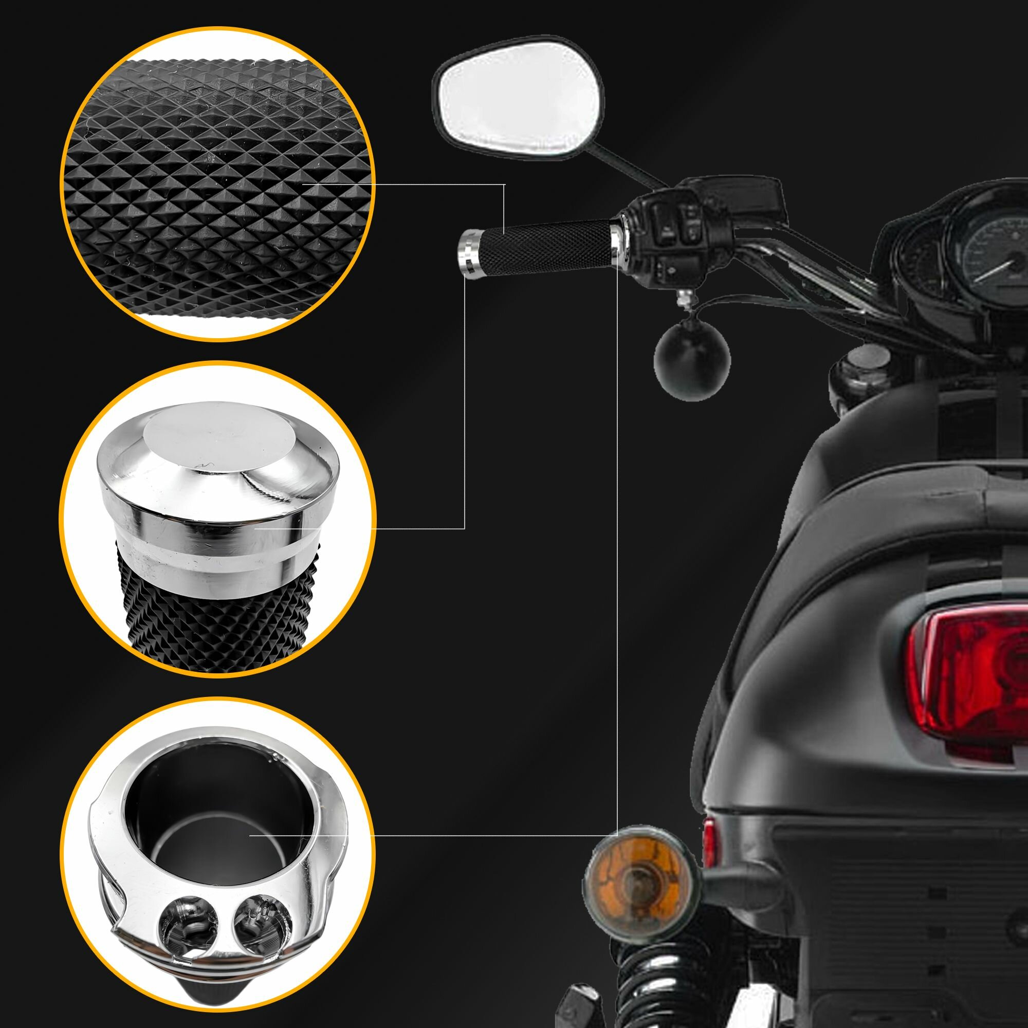 2 шт, мотоциклетные рули, 25-миллиметровые грипсы с силовым захватом для Harley серебро