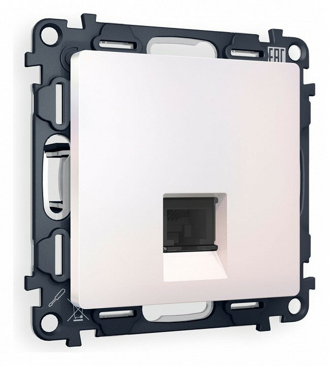 Розетка Ethernet RJ-45 и со шторками, без рамки Ambrella Volt ALFA MA212010