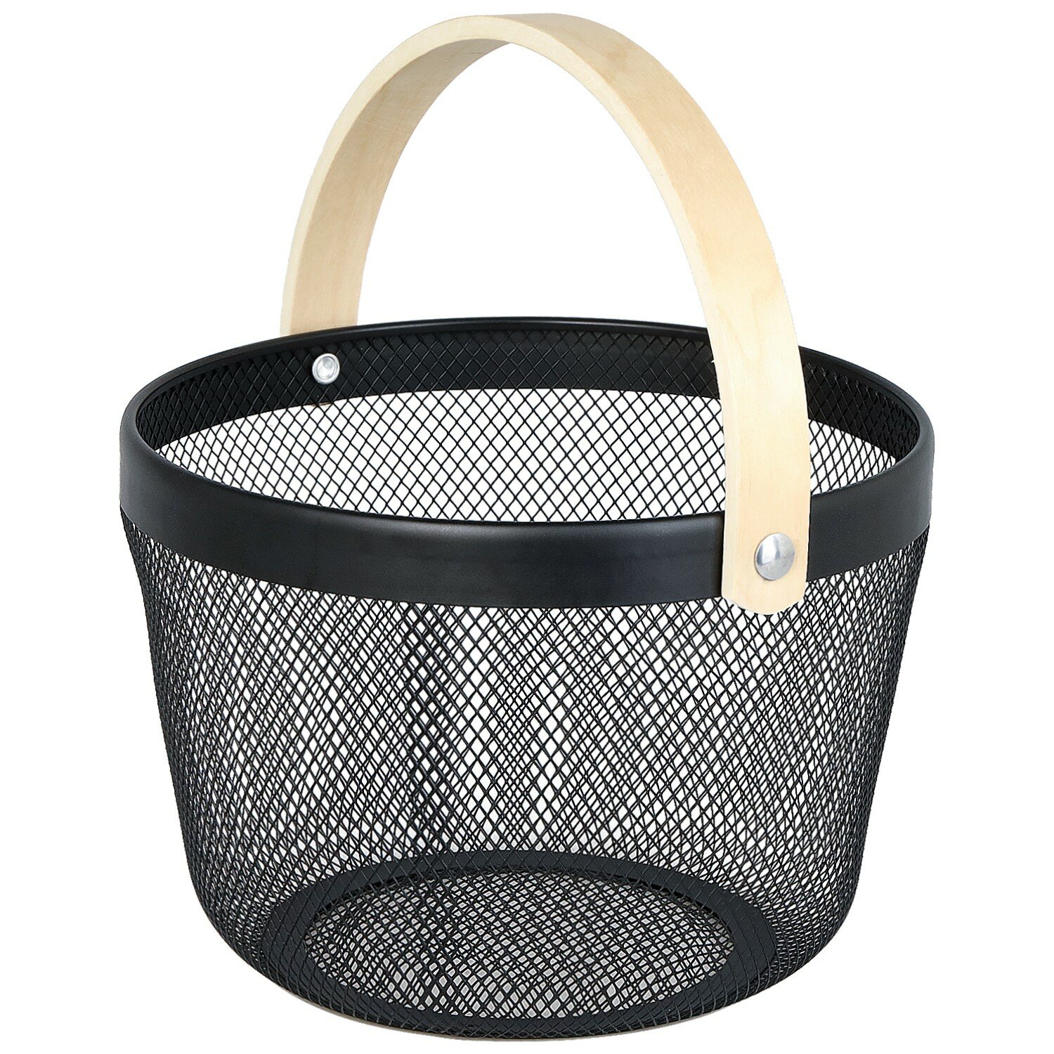 Корзина Домовой 25х25х18 см металл/дерево для хранения мелочей и предметов быта в доме