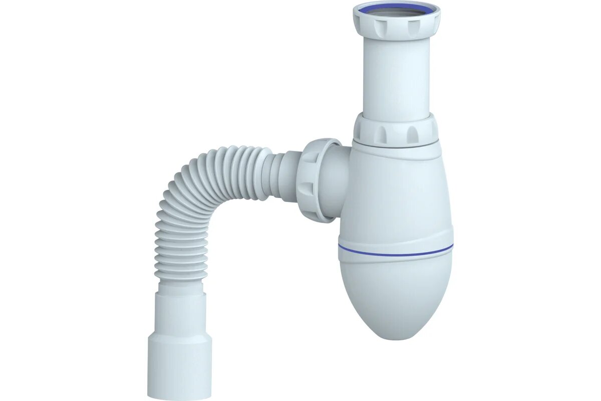 Unicorn M420 Сифон для тюльпана умывальника без выпуска 1 1/4, гибкий отвод Ø32x32/40