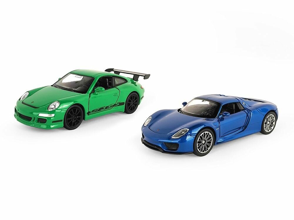 Набор машин 1:38, Porsche 918 Spyder и Porsche 911 (997) GT3 RS, 2 шт. в коробке