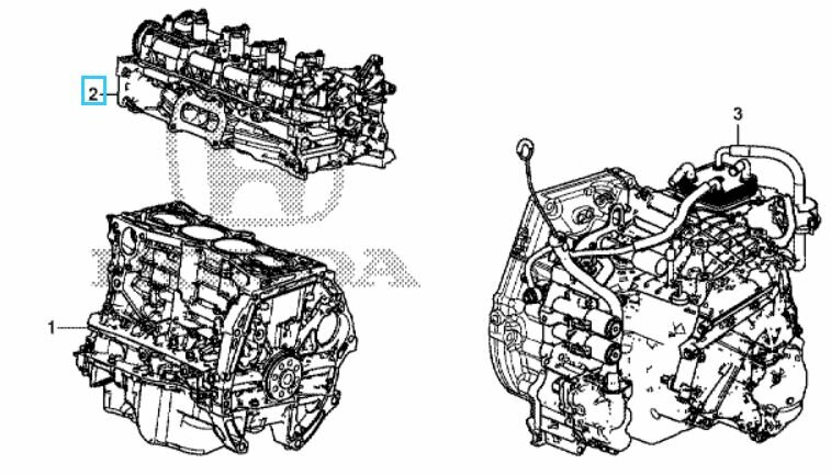 Общий узел в сборе, головка блока цилиндров; Артикул Honda: 10003R1PU01 (Оригинал)