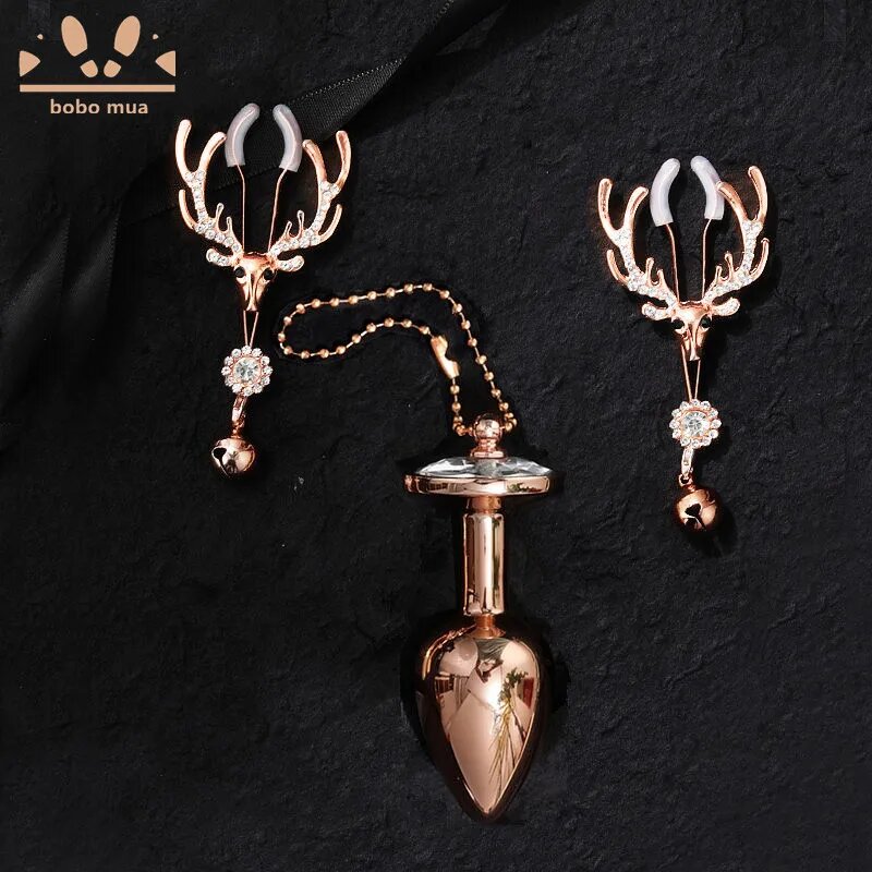 Зажимы для сосков Секс-игрушки Зажимы для груди Анальная пробка Женский clips butt plug-set