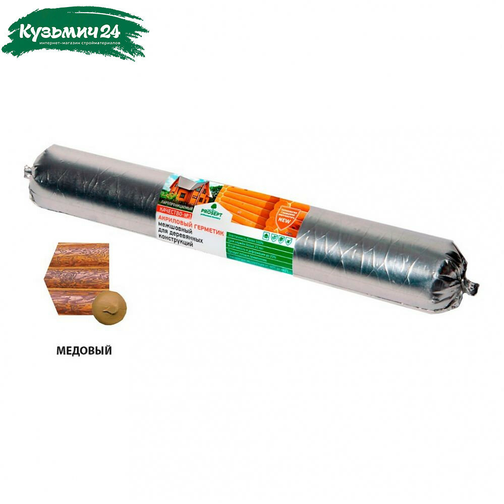 Герметик акриловый Prosept, для деревянных конструкций, медовый, 600 мл