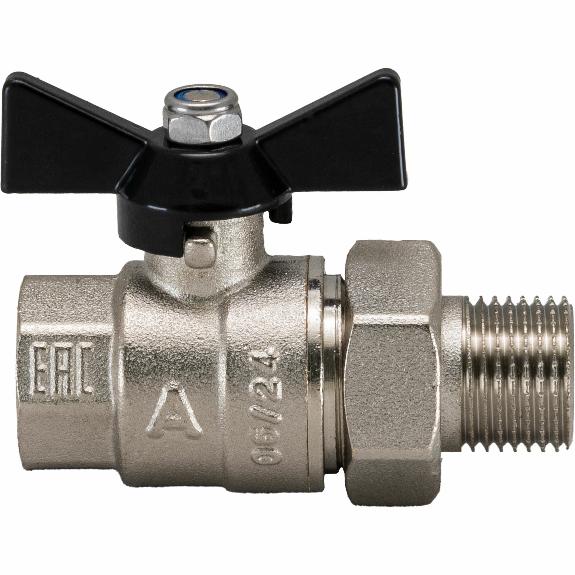 Кран шаровой Aquadeel полнопроходной, с полусгоном, 3-4" ВН, бабочка