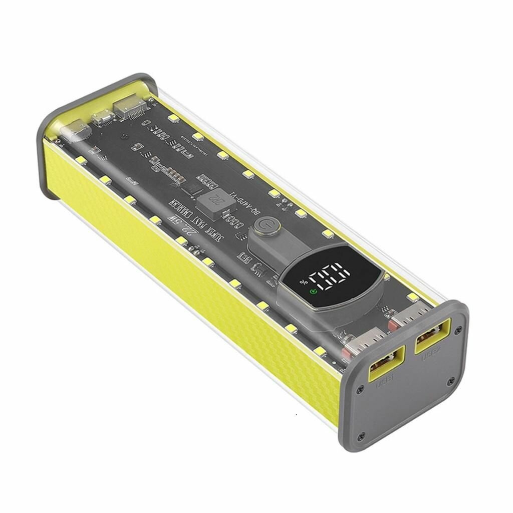 Корпус для аккумуляторов 21700 с USB-C, Желтый