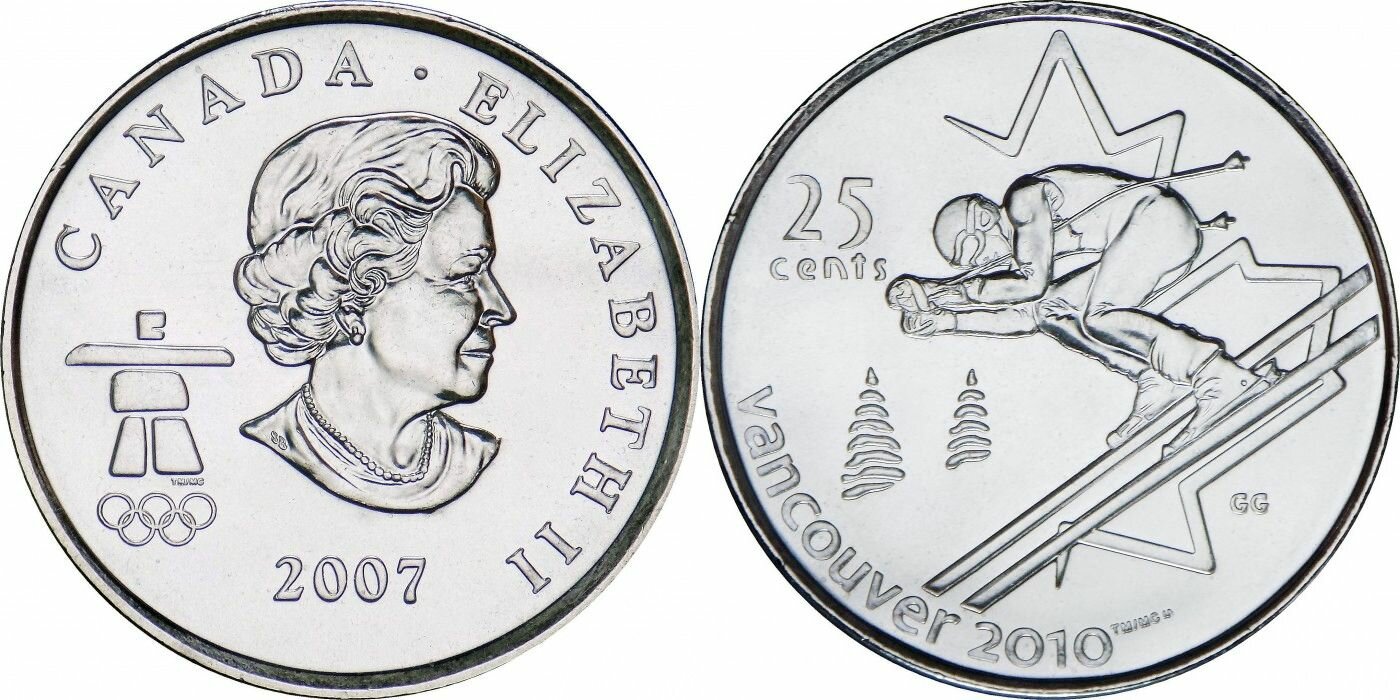 Канада 25 центов, 2007 XXI зимние Олимпийские Игры, Ванкувер 2010 - Горные лыжи