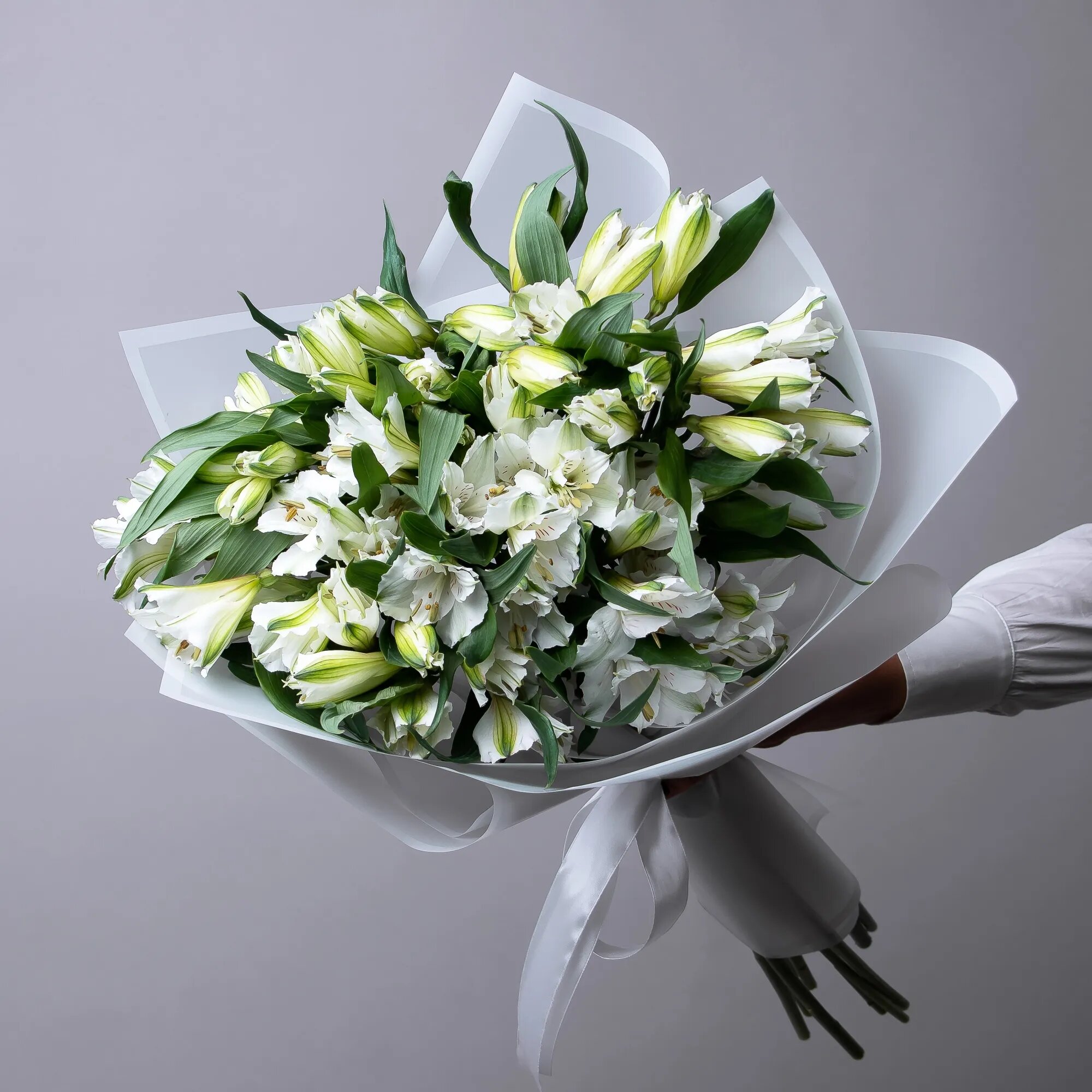 Букет Альстромерия "Вайстлер" 25 шт Высота 70 см в коробке и аквабоксе от "Простоцветы"