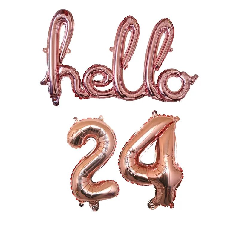 Розовые шары "Hello 24" для праздника