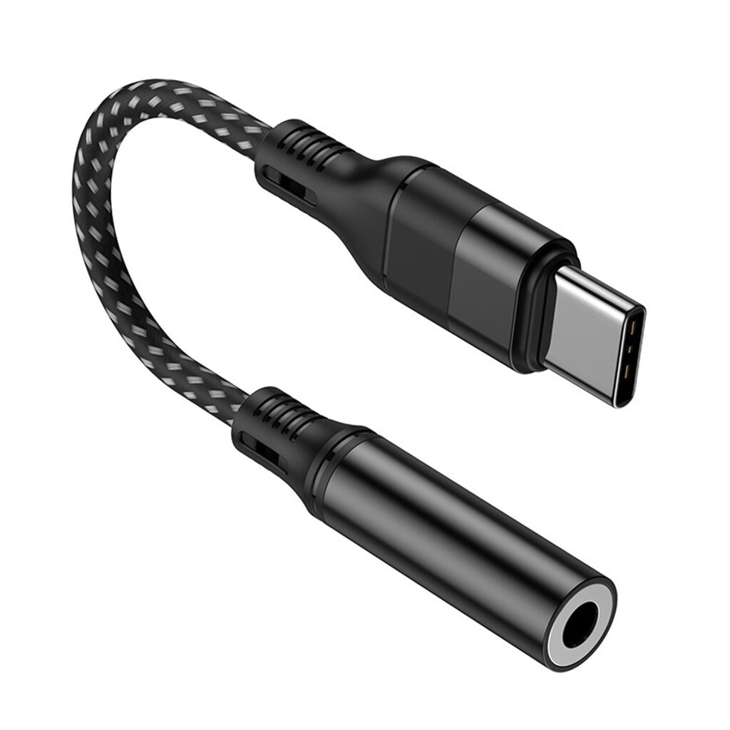 Кабель аудиоадаптера для наушников USB C male-AUX 3,5 мм-черный
