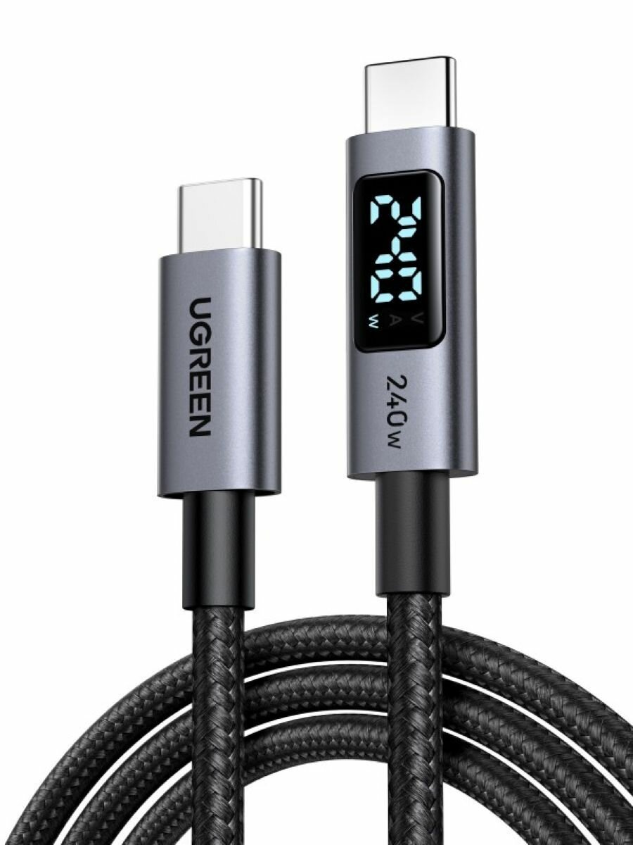 Зарядный кабель UGREEN L530 (65867) USB-C to USB-C PD 240W Max Fast Charging Cable . Длина: 2м. Цвет: серый космос
