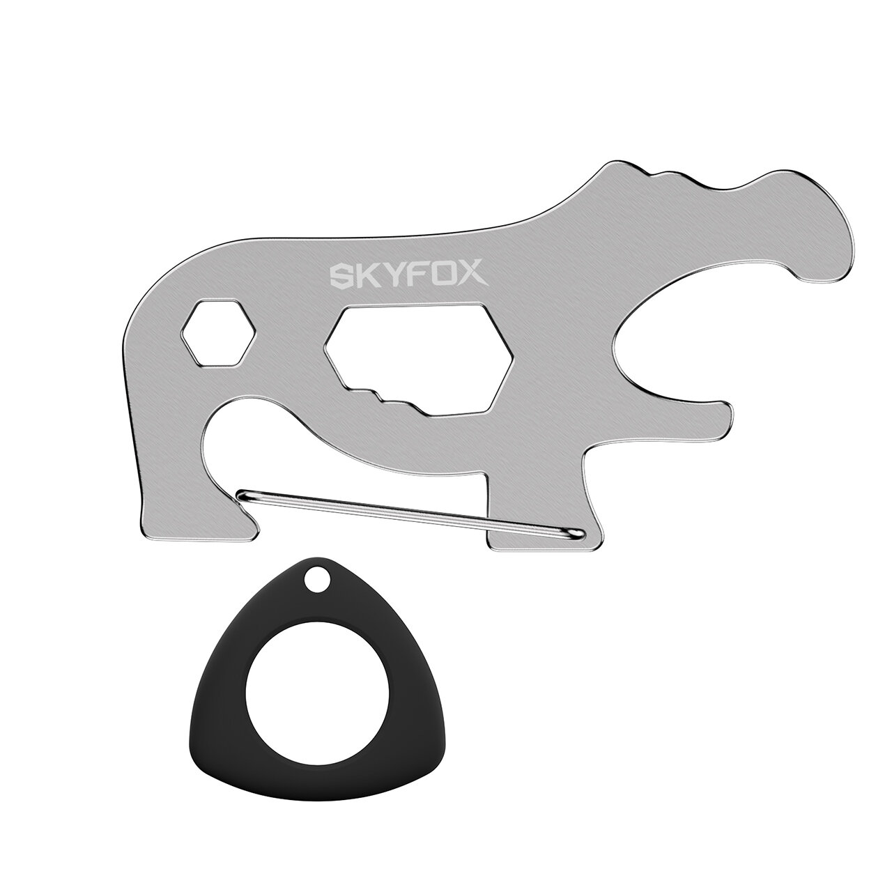 SkyFox Карбаинер-ключница с чехлом для AirTag, инструмент для кредитных карт EDC с бутылковым отворотчиком, отверткой, шестигранником, ломом для походов, кемпинга, путешествий, приключений, инструменты