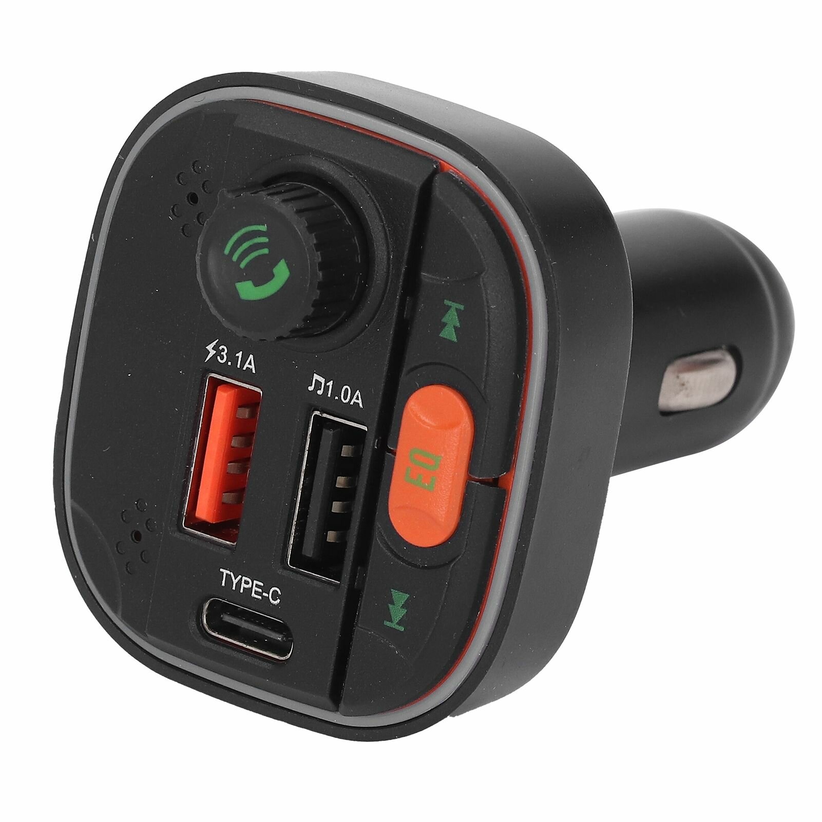 Автомобильный адаптер типа C, Bluetooth, многофункциональный музыкальный плеер, зарядное устройство для телефона со встроенным прикуривателем, совместимый с постоянным током 12 24 В