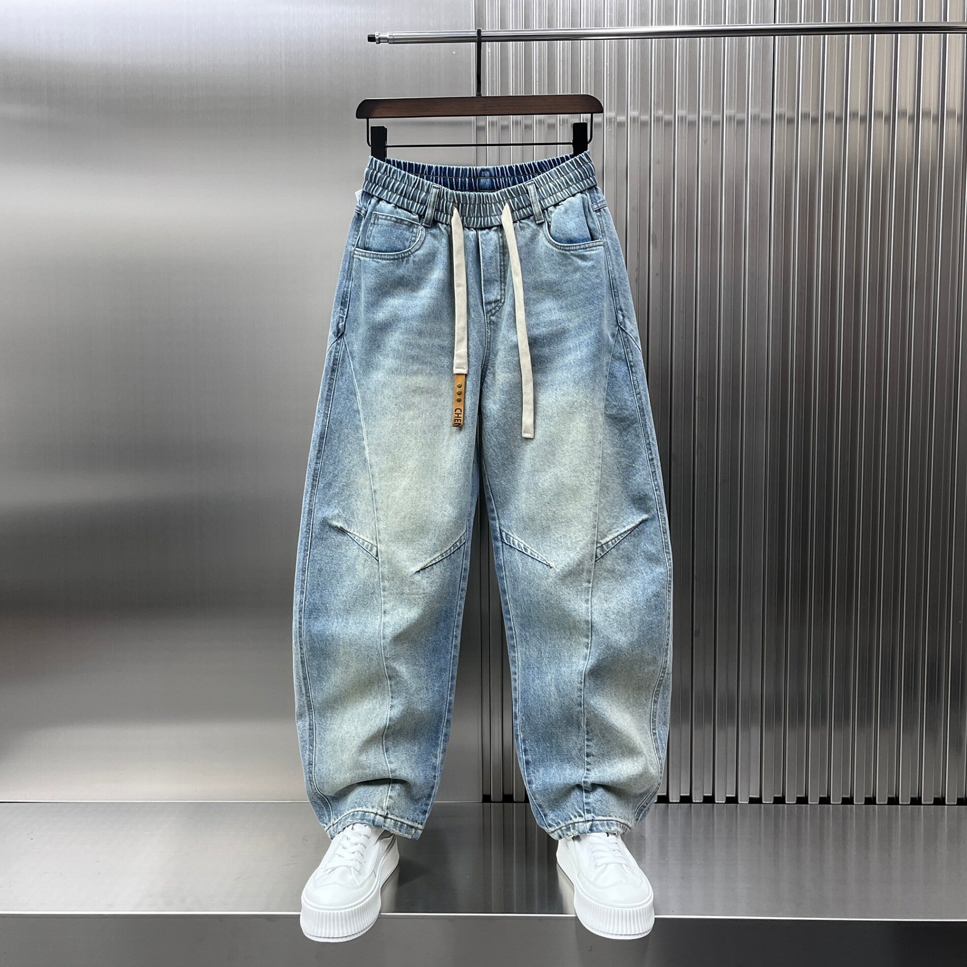 Тренд RONG CH Мужские Джинсы Весна Новые Корейские Слим Кэжуал Кроп Деним, Размер_XL